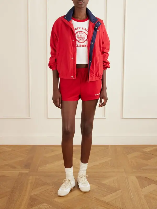 SPORTY & RICH Logo Embroidered Shell Jacket