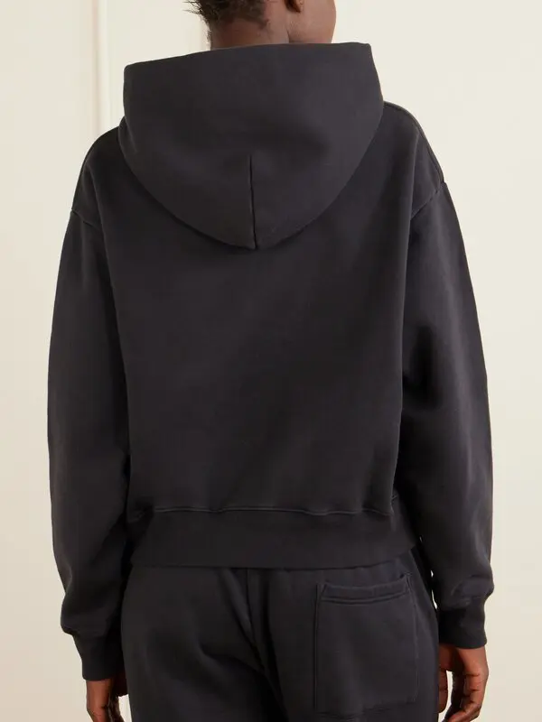 SPORTY & RICH Cotton Logo Embroidered Hoodie