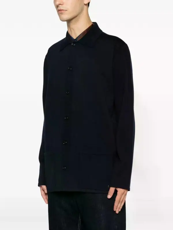 Valentino Garavani Navy Virgin Wool Button-up Cardigan
