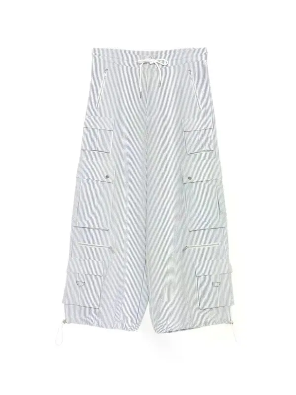 Cynthia Rowley Seersucker Cargo Pants - Blue
