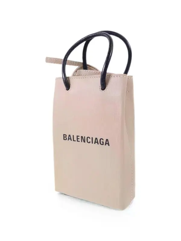 Balenciaga Logo-print Leather Phone Holder Bag