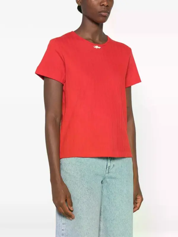 Stine Goya Ribbed T-shirt With Bow Detail