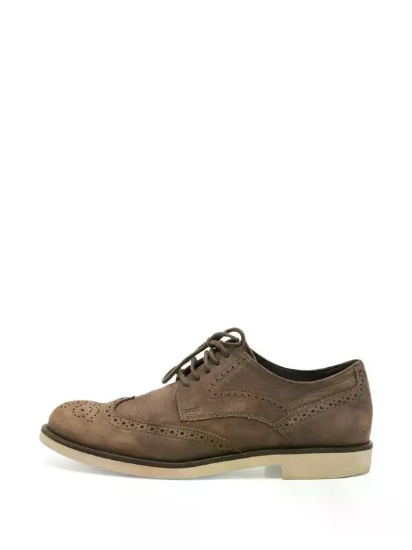 TOD'S Leather Lace-up Oxford Shoes - Brown