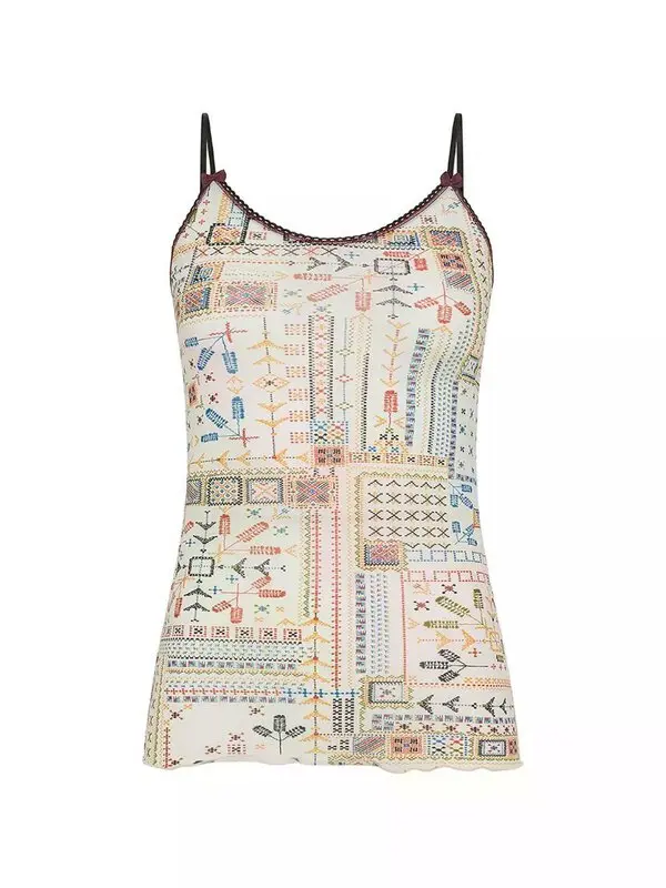 Momoni Airelle Graphic-print Top - Neutrals