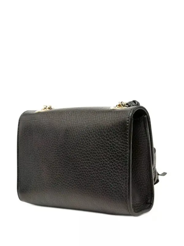 Gucci Small Leather Bamboo Twist Lock Crossbody Bag - Black