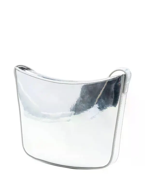 Celine Medium Croc Effect Shoulder Bag - Silver