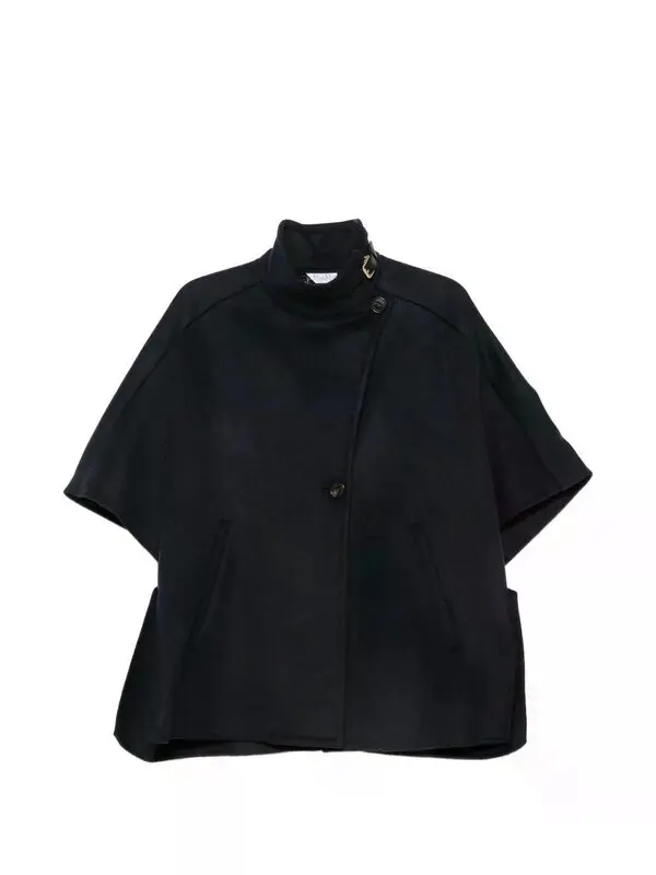 Max Mara Derrik Buckle-detail High-neck Cape - Blue