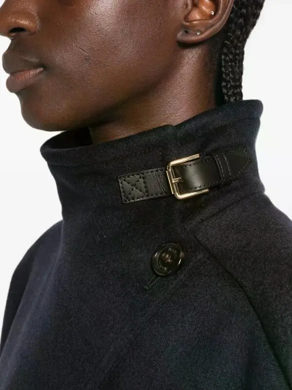 Max Mara Derrik Buckle-detail High-neck Cape - Blue