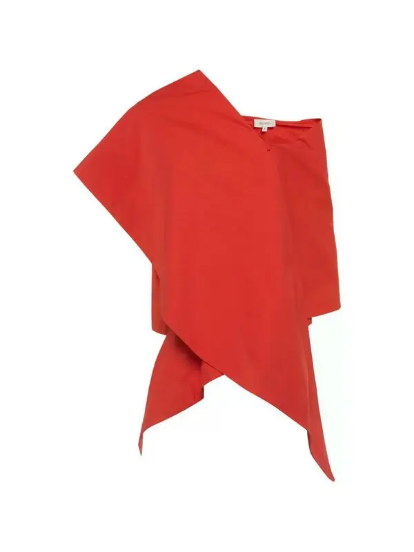Isa Arfen Knot Detail One-shoulder Blouse - Red