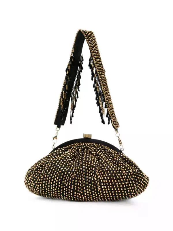 SLO_HAND_MADE Embellished Clutch Bag With Chain Strap - Gold