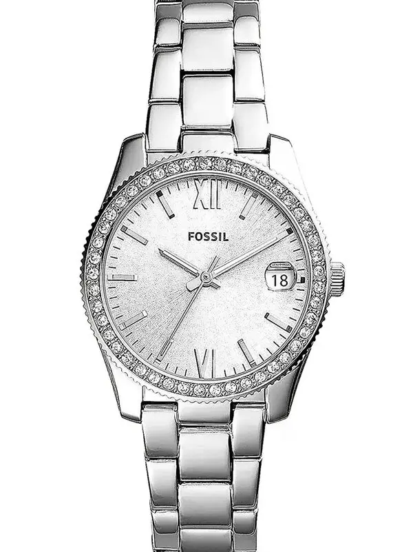 Fossil Scarlette Crystal-embellished Watch - Silver