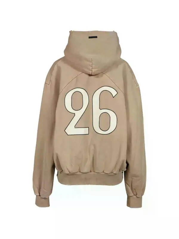 Fear Of God Distressed Logo Hoodie - Brown