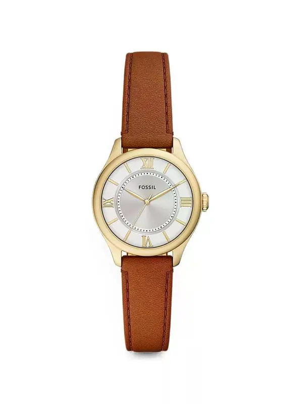 Fossil Gilmore Leather-strap Watch - Silver
