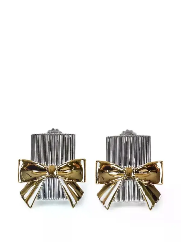 YVMIN Bow Motif Earrings - Silver