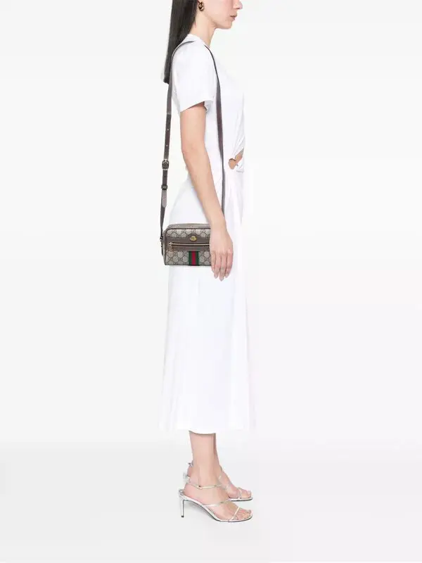 Gucci Ophidia Mini Gg Supreme Web Crossbody Bag - Neutrals