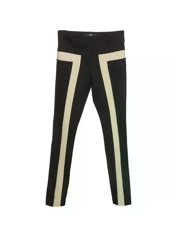 Elisabetta Franchi Jersey Stripe Detail Slim Fit Trousers - Black
