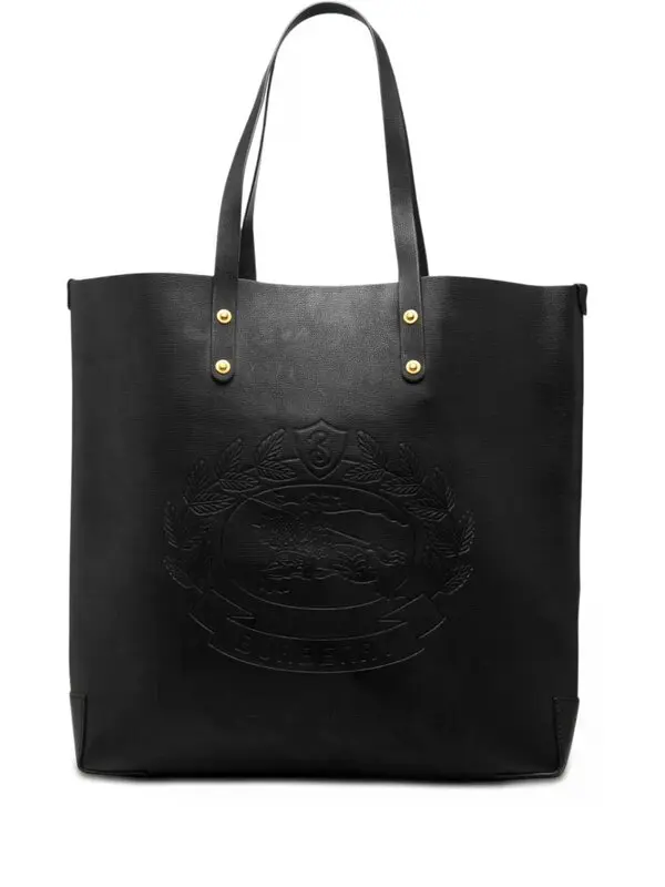 Burberry Large Embossed Leather Crest Tote Bag