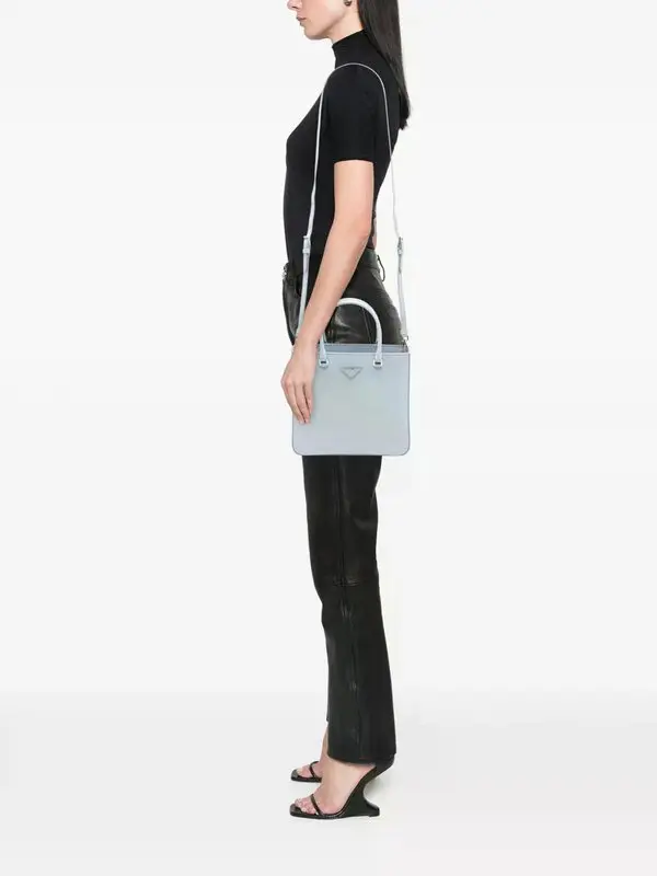 Prada Spazzolato Leather Satchel - Blue