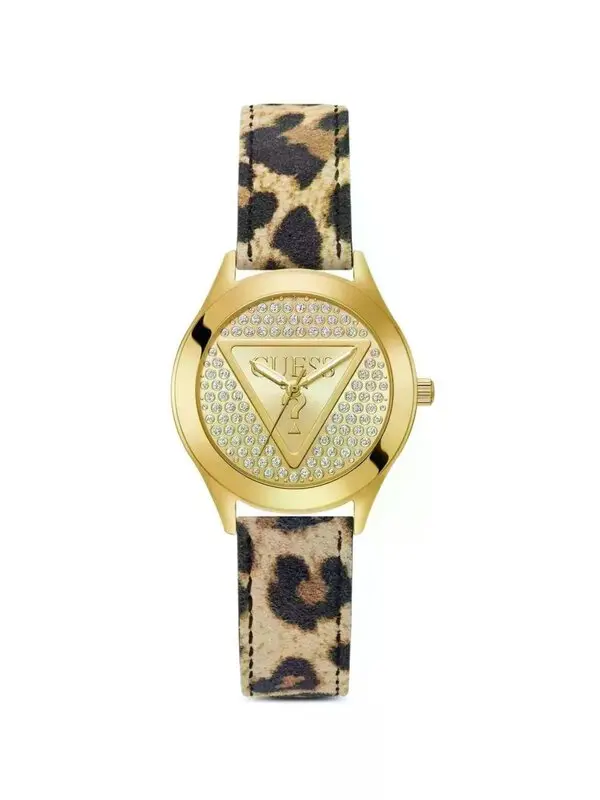 Guess Analogue Watch With Crystal Appliqu - Neutrals