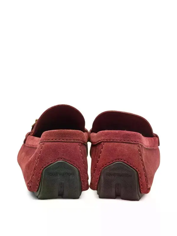LOUIS VUITTON Suede Racetrack Loafers With Gold-tone Logo Hardware