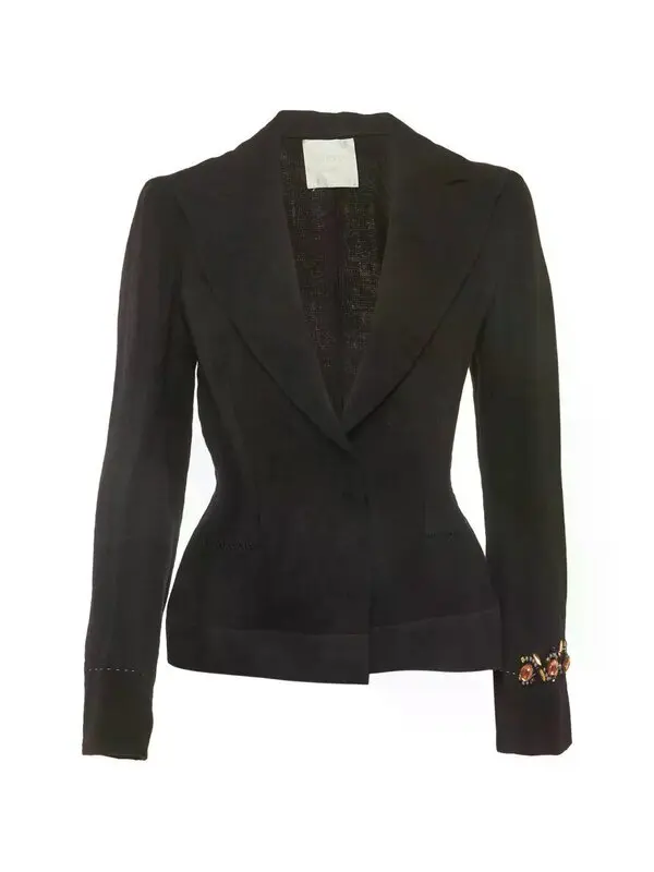 LANVIN Single-breasted Linen Blazer With Embellished Cuffs