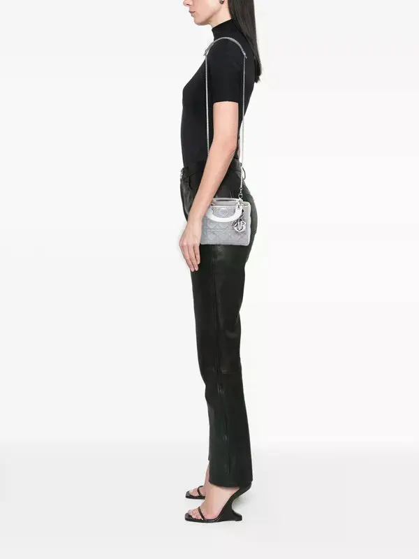Dior Mini Iridescent Lambskin Cannage Lady Satchel