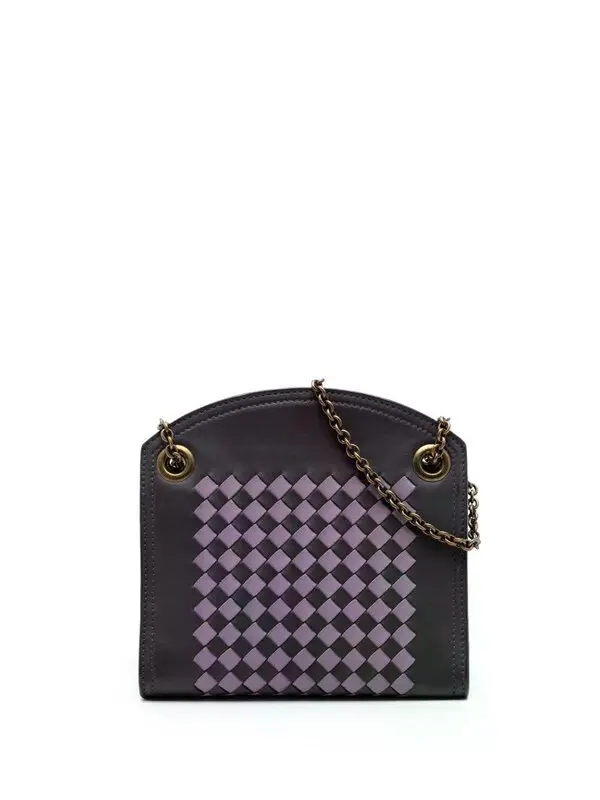 Bottega Veneta Nappa Intrecciato Chain Wallet Shoulder Bag - Grey