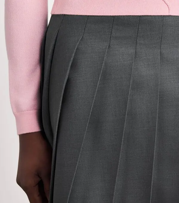 SELF-PORTRAIT Pleated Mini Skirt With Lace Trim
