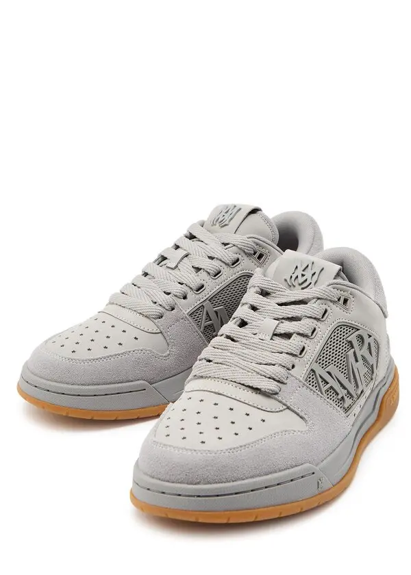Amiri Logo-appliquéd Suede Trainers - Grey