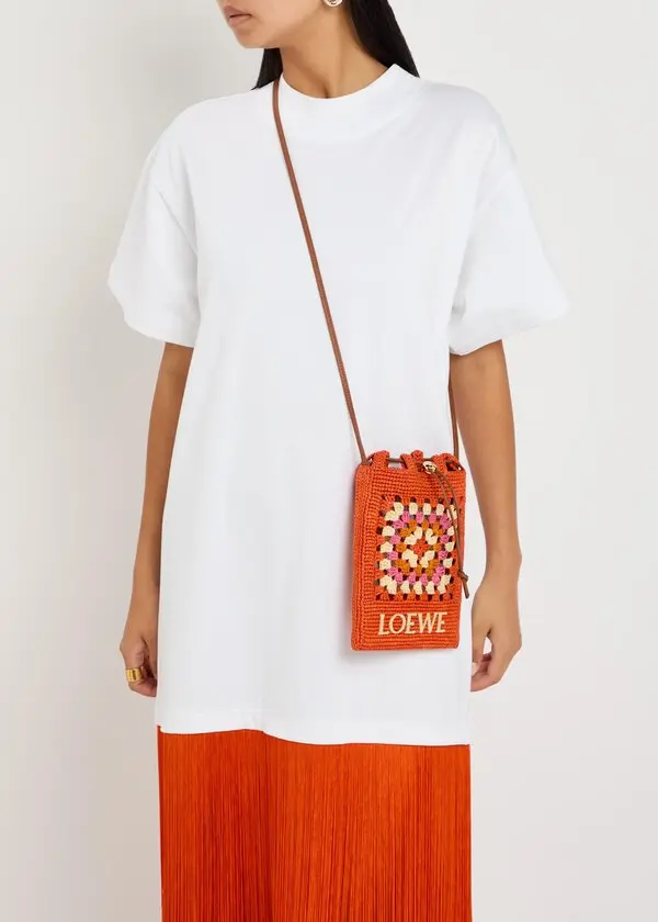 Loewe X Paula's Ibiza Raffia Cross-body Pouch