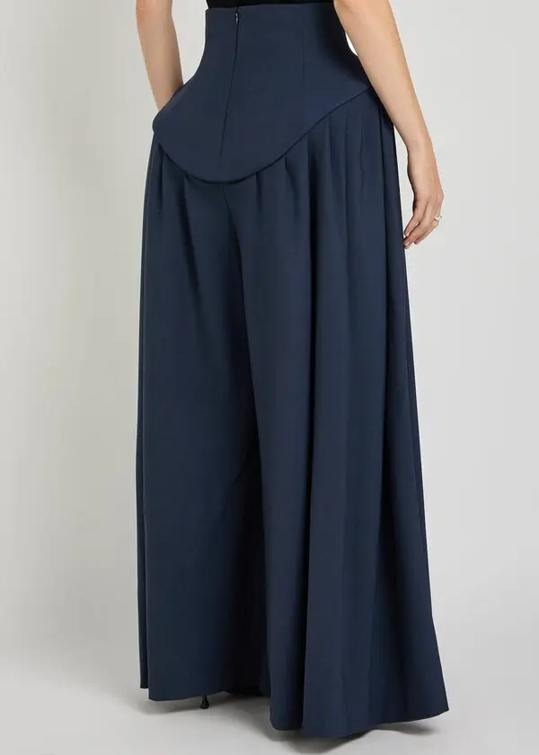 A.W.A.K.E. Mode Basque Pleated Wide-leg Wool-blend Trousers