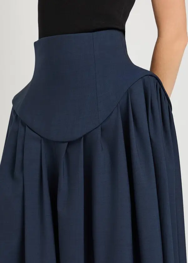 A.W.A.K.E. Mode Basque Pleated Wide-leg Wool-blend Trousers