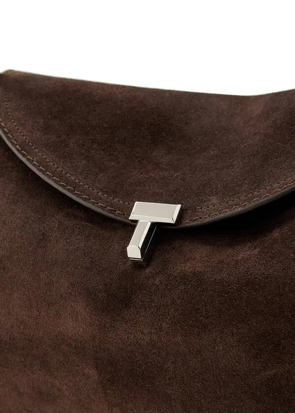 TOTEME T-lock Suede Top Handle Bag