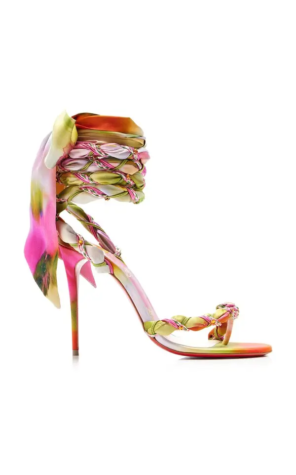 CHRISTIAN LOUBOUTIN Exclusive La Isla Vaporetta 100mm Satin Sandals - Multi