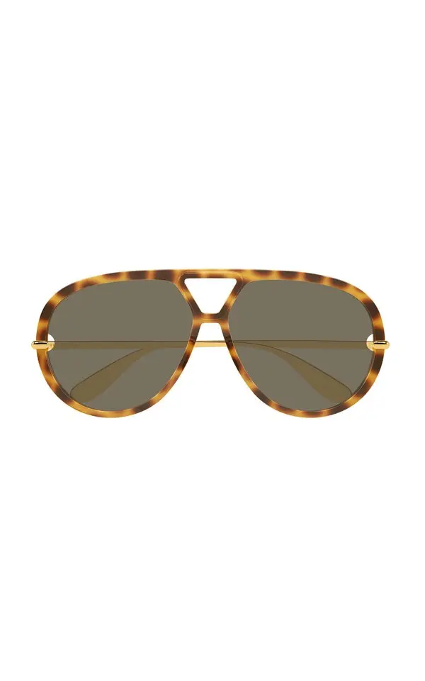 Bottega Veneta Aviator Acetate Sunglasses - Brown