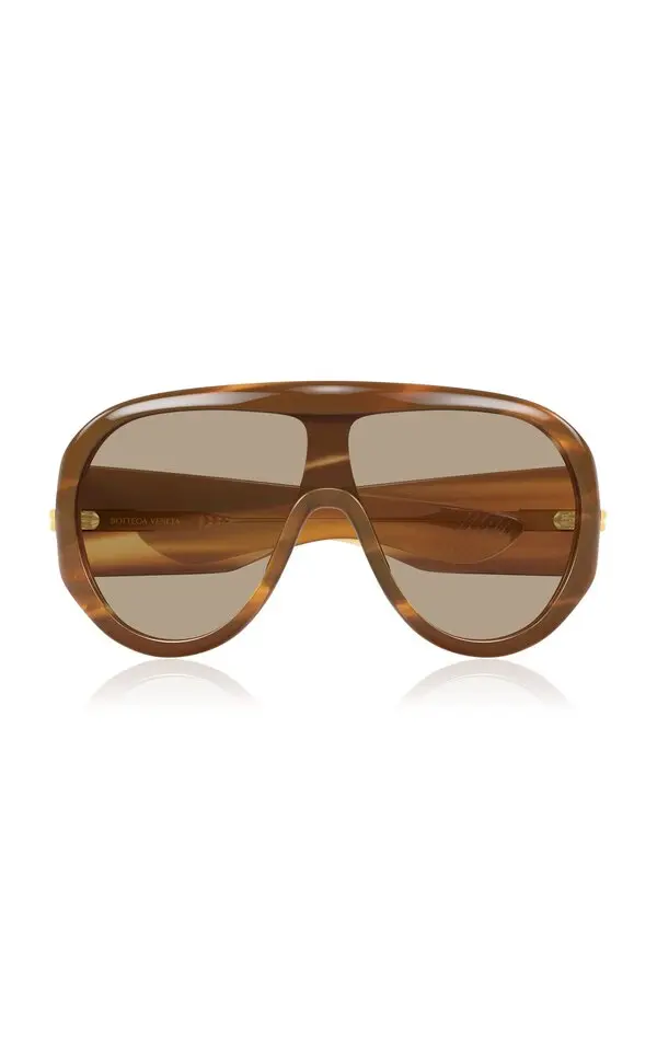 Bottega Veneta Scudo Shield Sunglasses - Brown