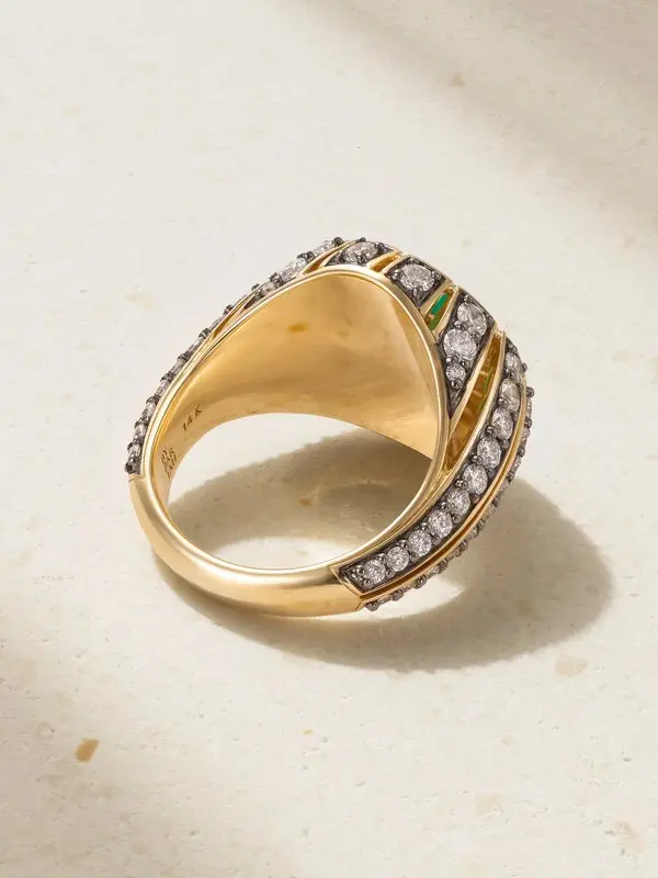 BY PARIAH Aurora 14-karat Recycled Gold Diamond And Emerald Ring