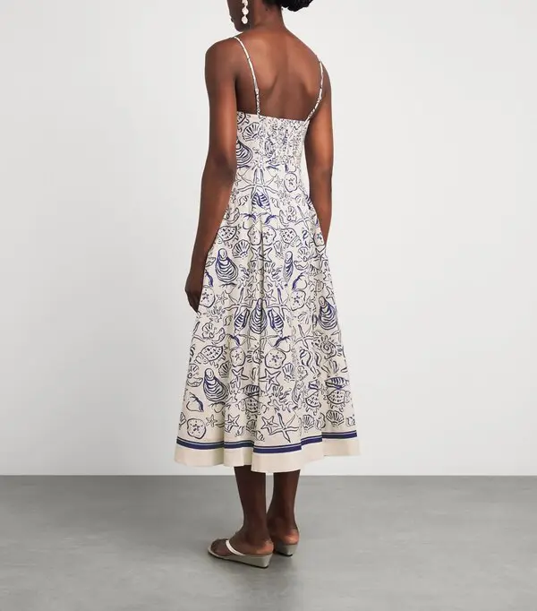 Simkhai Analise Linen-blend Midi Dress - Blue