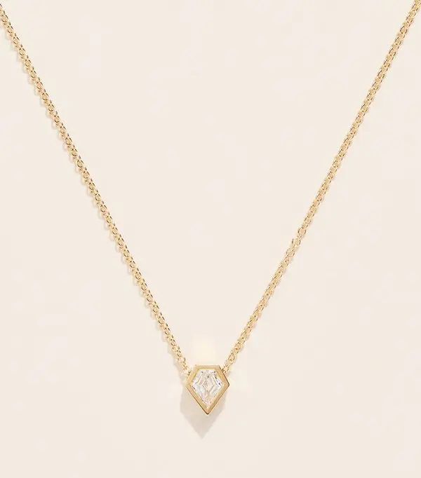 AZLEE Shield Diamond Trace Chain Necklace - Gold