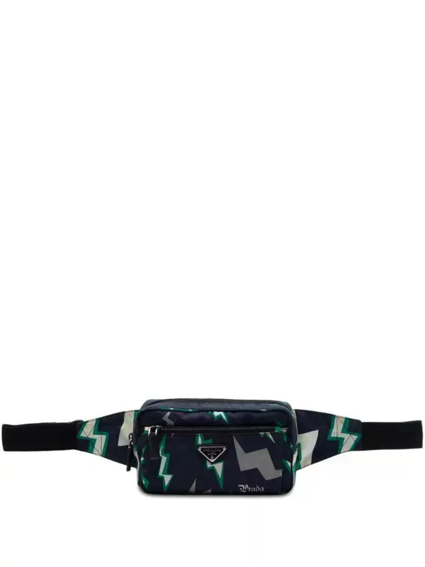 Prada Tessuto Frankenstein Thunder Belt Bag - Blue