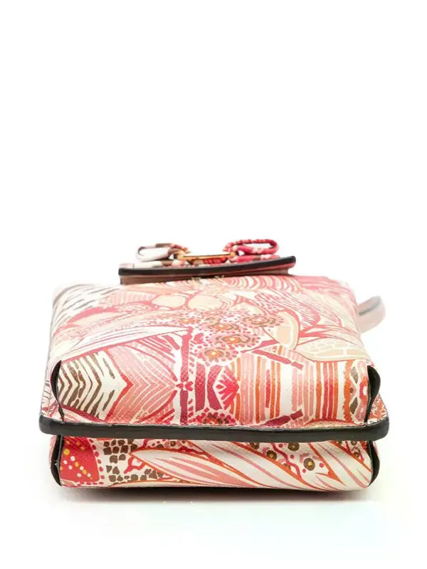 FERRAGAMO 2010-2026 Floral Printed Leather Vara Bow Pouch Phone Case