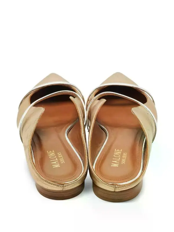 MALONE SOULIERS Maureen Pointed Mules In Metallic Leather - Gold