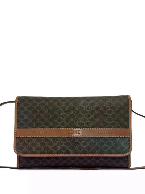 Celine Macadam Coated Canvas Blason Crossbody Bag - Brown