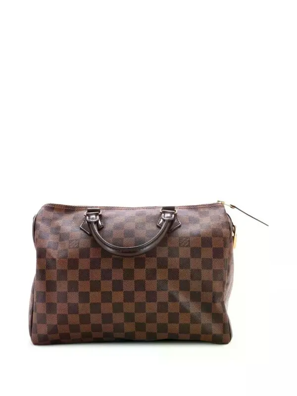 LOUIS VUITTON Speedy Handbag Damier 30 Satchel - Brown