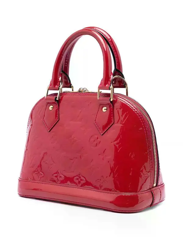 LOUIS VUITTON Monogram Vernis Alma Bb Satchel - Red