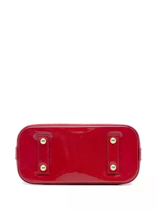 LOUIS VUITTON Monogram Vernis Alma Bb Satchel - Red