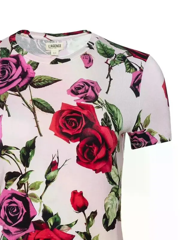 L'Agence Floral Print Crewneck T-shirt