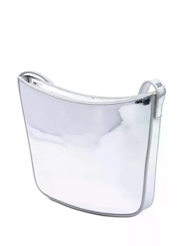 Celine 2023 Medium Metallic Leather Croque Shoulder Bag - Silver