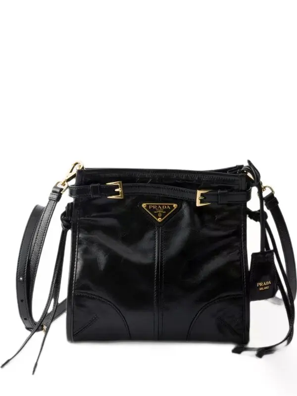 Prada Bonnie Leather Mini Shoulder Bag - Black
