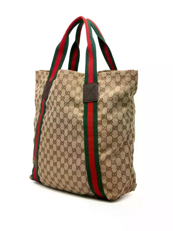 Gucci Gg Canvas Web Tote Bag